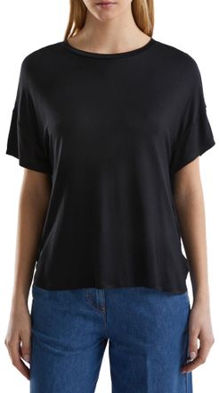 Benetton Damen 3z12d101x T-Shirt, Schwarz 100, Small