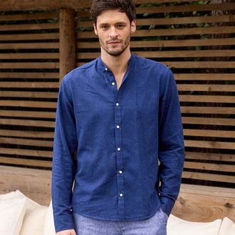 Bexley Elibert - Chemise homme chambray bleu fonc&eacute;