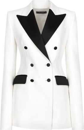 Dolce & Gabbana Doppelreihiger Faille-Tuxedo-Blazer Turlington - - Jackets - Damen - Wei&szlig; - M