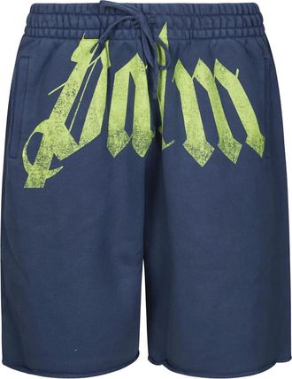 Palm Angels Homme, Shorts, Bleu, Taille: M Big Waist Logo Sweatshorts