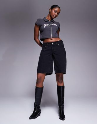 Abrand 00 - Bermuda taille mi-haute - Noir