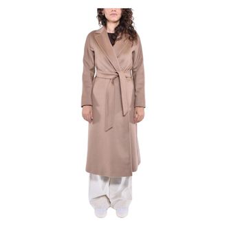 Max Mara Langer Wollmantel mit G&uuml;rtel - - Coats - Damen - Braun - 2XS