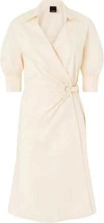 Pinko Pinko, Femme, Robes, Beige, Taille: 36 FR Midi Robe Chemise Portefeuille