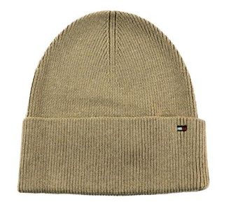 Tommy Hilfiger Essential Flag Beanie AW0AW13819 Bonnet en Tricot, Marron (Countryside Khaki Melange), OS Femme
