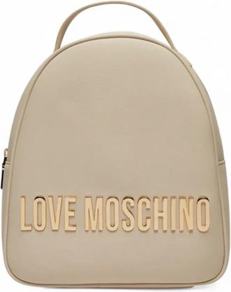 Love Moschino Femme, Sacs, Beige, Taille: ONE Size Maxi Lettering Backpack