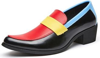 Generic Chaussures habill&eacute;es pour homme - Bout pointu - Talons hauts - Chaussures Derby Oxford tendance &agrave; enfiler, Noir, 39 1/3 EU