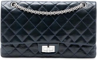 Chanel Hobo Bags - Reissue 2.55 Crinkled Patent Double Flap 227 - Gr. unisize - in Blau - f&uuml;r Damen