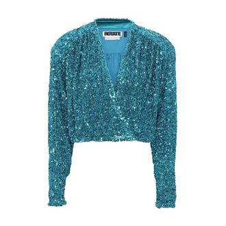 Rotate Rotate Birger Christensen, Femme, Blouses et Chemises, Bleu, Taille: 42 FR Blousons Chemises