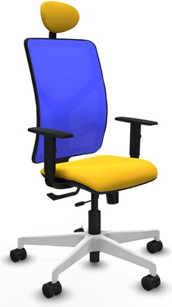 Piqueras y Crespo B&uuml;rostuhl mit Rollen, 1D-Armlehnen, h&ouml;henverstellbare Lendenwirbelst&uuml;tze und festes Kopfteil, ausgestattet mit Syncro/Traslack und Schneideschaum, Bla