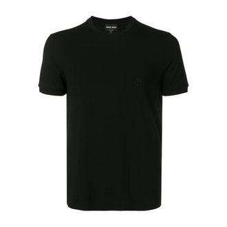 Giorgio Armani T-Shirt mit Rundhalsausschnitt und kurzen &Auml;rmeln - - Tops - Herren - Schwarzk - L