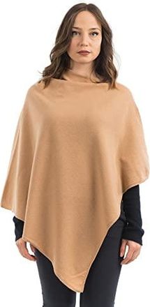 DALLE PIANE CASHMERE Poncho en cachemire mélange - Made in Italy - Femme, Couleur: Camel, Taille unique