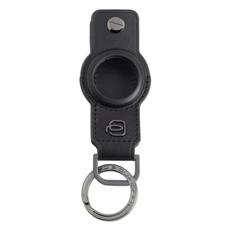 Piquadro Porte-cl&eacute;s en cuir pour AirTag avec pince &agrave; billets - Homme - Accessoires - Noir - Taille: ONE Size