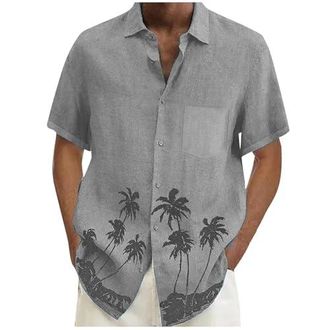 Generic Destockage Mes Commandes Chemise Homme T&ecirc;te De Mort Chemisette Manches Courtes Blanche 6XL Hawaienne Skull Lin Ete V&ecirc;tements en pour Col Officier Medi