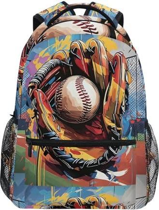 Generic Gant De Baseball Am&eacute;rique Sac &Agrave; Dos Loisir Sacs A Dos Confort Cartables Scolaires Pour Femme Homme Plein Air 29X40Cm