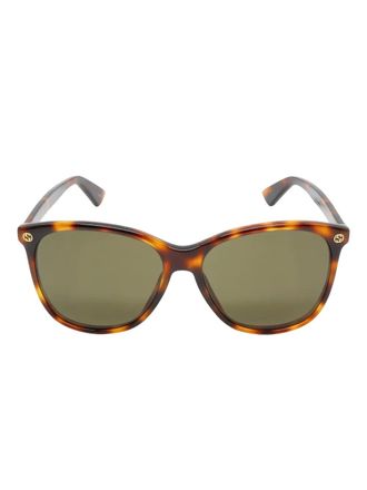 Gucci lunettes de soleil &agrave; effet &eacute;caille de tortue (ann&eacute;es 2020) - Marron