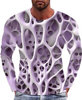 Generic Chemise daffaires boutonnée pour homme - T-shirt à motif dégradé - Vêtements à col rond - Impression 3D - Sports de plein air quotidiens - Manches lon