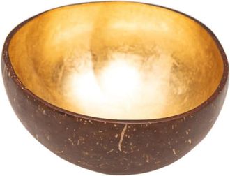 chic.mic Chic Mic Handgemachte Dekoschalen aus Kokosnüssen, Farbe: Gold, individuell in der Größe bei einem Durchmesser von 13-15 cm, DCB100