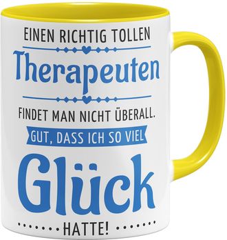 OM3 Therapeut Kaffee-Tasse mit Spruch - Geschenk f&uuml;r Physiotherapeuten - Dankesch&ouml;n - Physio Ergo Praxis Krankengymnastik - Keramik Becher - 11oz 325ml - 