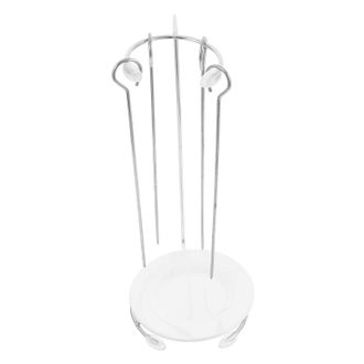 BESPORTBLE Veemoon Edelstahl Grillspie&szlig; Halter mit Scharfen Nadeln Kompakter Grillrost Aufh&auml;nger f&uuml;r Gegrillte Kebabs und Spie&szlig;e Platzsparend und Langlebig