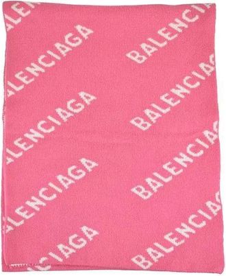 Balenciaga T&uuml;cher & Schals - Two-Tone Knitted Wool Scarf With Monogram Detail - Gr. unisize - in Rosa - f&uuml;r Damen