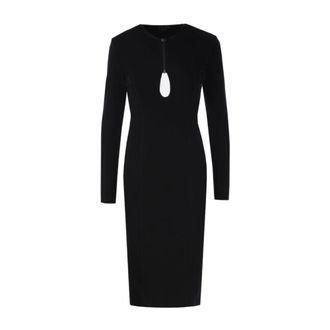 Tom Ford Kleid in Midi-L&auml;nge mit Schl&uuml;ssellochausschnitt und offenem R&uuml;cken - - Dresses - Damen - Schwarzk - 2XS