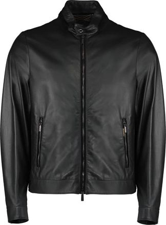 Moorer Lederjacke mit kontrastfarbenem Futter - - Jackets - Herren - Schwarzk - L