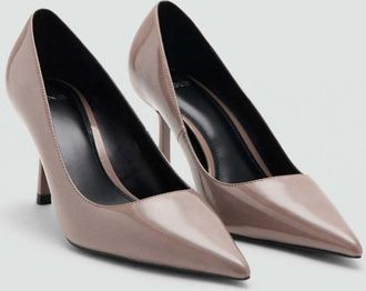 Mango Chaussures &agrave; talons vernies bout pointu nude - Femme - 35 - MANGO