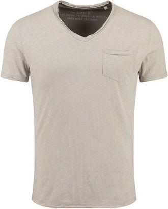 Key Largo T-Shirt Water vintage Look uni Basic MT00780 V-Ausschnitt unifarben kurzarm slim fit