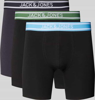 Jack & Jones Boxershorts mit elastischem Label-Bund Modell TEDDY im 3er-Pack