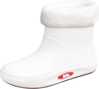 Generic Bottes de pluie courtes imperm&eacute;ables avec doublure en polaire pour femme, chaussures de pluie l&eacute;g&egrave;res et antid&eacute;rapantes en caoutchouc, chaussures dhiv