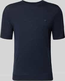 Fynch-Hatton Strick T-Shirt mit Rundhalsausschnitt und Label-Stitching
