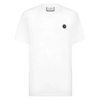 Philipp Plein T-Shirt Rundhals Skull&Bones - - Tops - Herren - Wei&szlig; - 3XL
