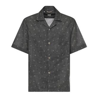 Eleventy Homme, Chemises, Noir, Taille: S Chemise &agrave; Manches Courtes