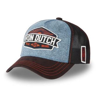 Von Dutch Casquette Homme & Femme, Casquette Trucker Lea, Ajustable avec Effet Suedine, Bleu Taille TU