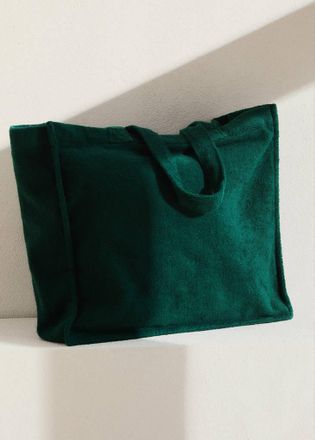 Mango Sac cabas en coton bouclette vert for&ecirc;t - Home - Taille unique - MANGO HOME