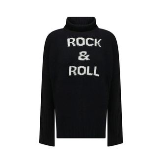 Zadig&Voltaire Femme, Pulls, Noir, Taille: 42 FR Pull &agrave; col roul&eacute; en laine m&eacute;rinos brod&eacute;e