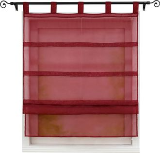 Joyswahl Voile Bistrogardinen Raffrollo mit Schlaufen &raquo;Oonagh&laquo; Schals Fenster Vorh&auml;nge BxH 120x140cm Winerot 1er Pack