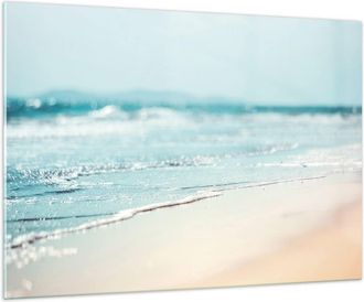 Arttor Bilder auf Glas 100x70cm Glasbild Kante Welle Wasser Groß Wanddeko Bild im Glas Schlafzimmer Küche Deko Wandbilder Dekoration Wohnzimmer Modern Wall D