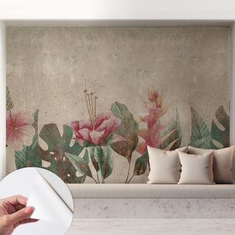 Tulup Carta Da Parati Adesiva - Lavabile - Decorazione Murale - Per Cucina - Pellicola Decorativa Flora Delicata 208x146 Cm
