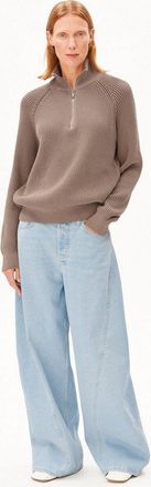 Armedangels Strickpullover TROYER VANIS&Eacute; Troyer mit Rei&szlig;verschluss Loose Fit