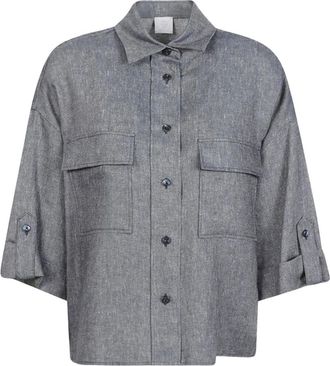 Eleventy Femme, Blouses et Chemises, Bleu, Taille: 40 FR Eleventy Chemises Blue