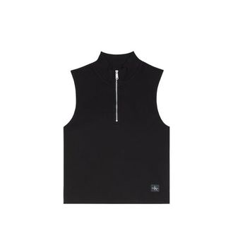 Calvin Klein Top &agrave; col zipp&eacute; en coton