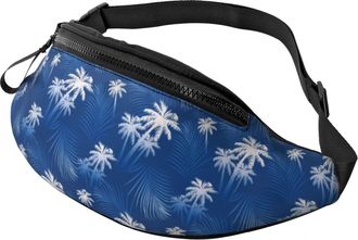 Generic Schultertaschen Mit Rei&szlig;verschluss G&uuml;rteltasche Wei&szlig;e Palme Stylisch Lauftasche F&uuml;r Spazieren Wandern Sport 14X35Cm