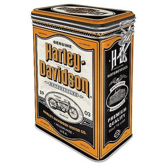 Nostalgic Art Retro Kaffeedose, 1,3 l, Harley-Davidson - Genuine Motorcycles - Geschenk-Idee für Biker, Original Lizenzprodukt (OLP), Werkstatt-Deko im Vintage Desi