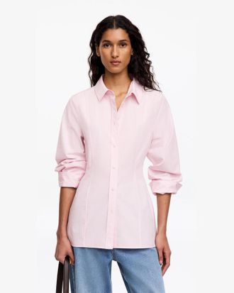 Arket Tailliertes Hemd Aus Baumwoll-Popeline -Rosa