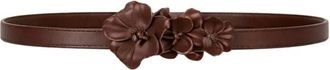 Twinset unisex, Accessoires, Brun, Taille: S Ceinture Haute avec Appliqu&eacute; Floral 3D