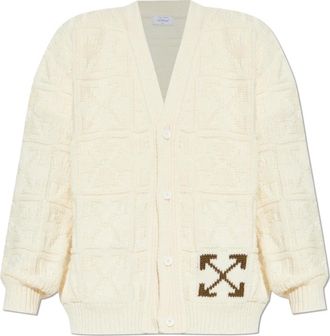 Off-white Homme, Pulls, Beige, Taille: M Wool Cardigan
