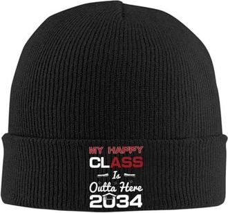Generic Bonnet en Tricot Ma Heureuse SEn Va - Remise des Dipl&ocirc;mes De Fin DAnn&eacute;e 2034 Mode Beanie Thermique Bonnet Hiver pour Ski Cyclisme Conduite