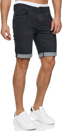 Indicode Herren INDanny Jeans Shorts mit 4 Taschen | Herrenshorts Used Look für Männer Vintage Black, XXL