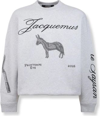 Jacquemus Homme, Sweatshirts et sweats &agrave; capuche, Gris, Taille: M Ane SweaT-shirt